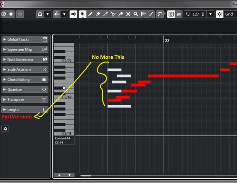 midi part versions like trackversions and possible audio part