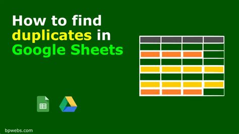 How To Find Duplicates In Google Sheets Bpwebs