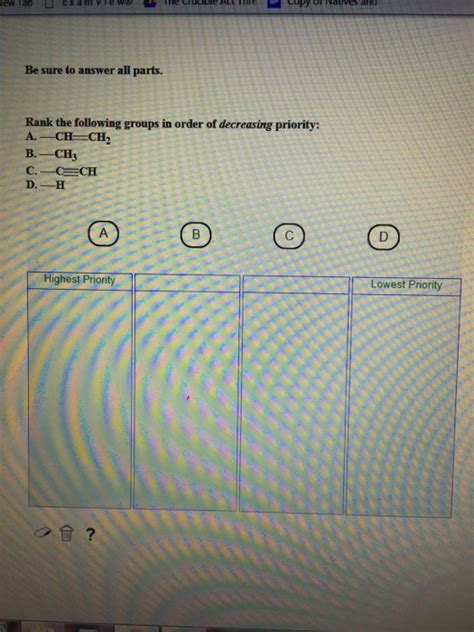 Solved Be Sure To Answer All Parts Rank The Following