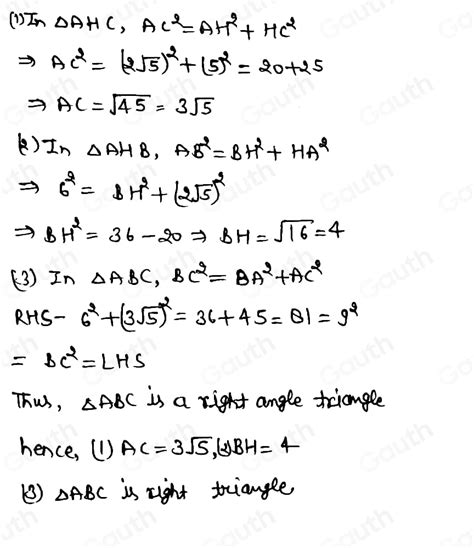 solved in the given figure abc is a triangle and [ah] is a height