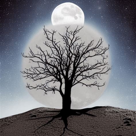 Tree Of Life On The Moon Graphic Creative Fabrica