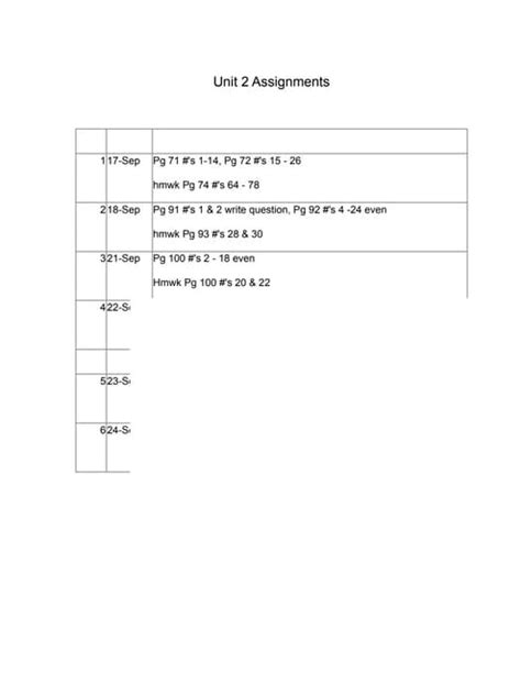 Unit 2 Assignments Pdf