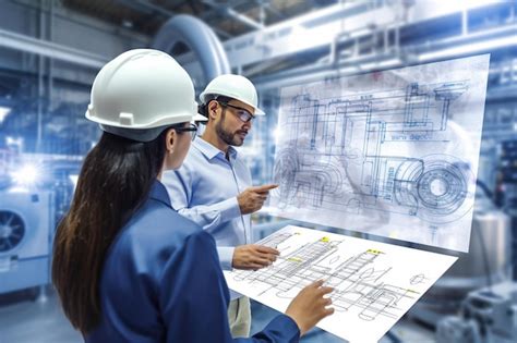 Premium Photo Male And Female Industrial Engineer Ai Generated