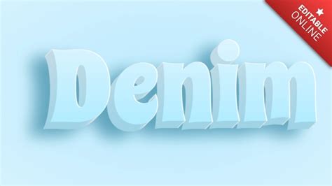 Denim Blue Gradient 3d Text Effect Generator