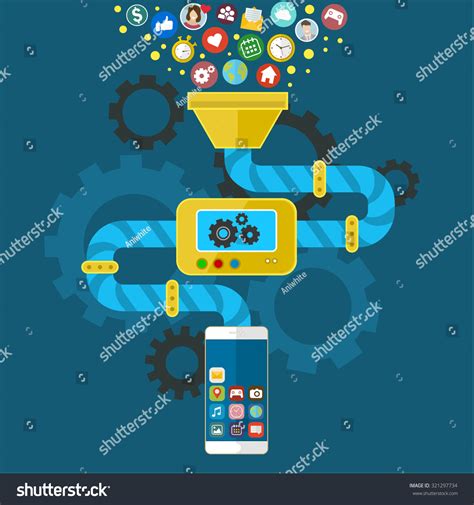 App Development Mobile Phone Programming Creating Stock Vector Royalty