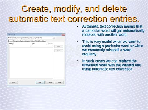 Advanced Word Processing Automatic Text Correction
