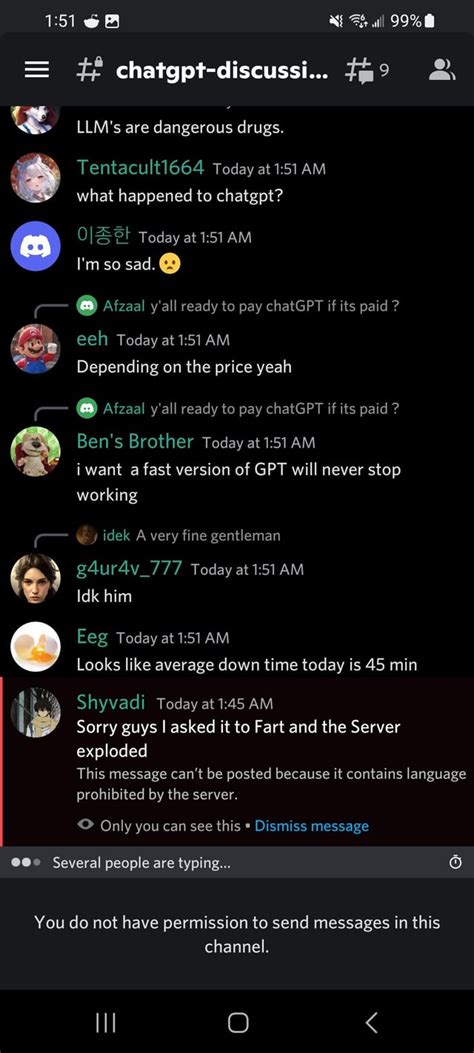 discord chat when chatgpt is down r chatgpt