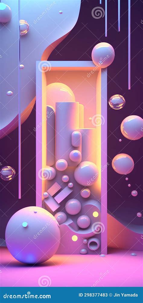 3d Abstract Background With Geometric Shapes 3d Render Illustration Stock Illustration