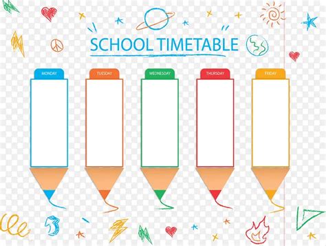 彩色铅笔卡通课表png图片素材下载图片编号10006148 Png素材网