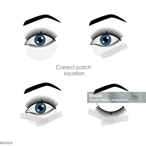 Eyelash Extensions Proper Patch Placement Stock Illustration Download Image Now Artificial