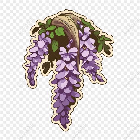 보라색 데칼 등나무 꽃 벡터 몸짓 미술 제비꽃 Png 일러스트 무료 다운로드 Lovepik