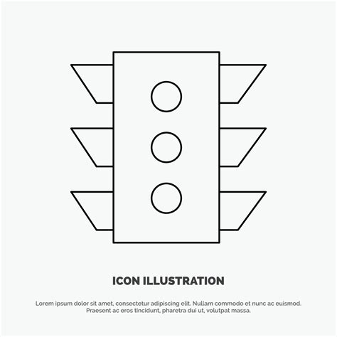 Light Traffic Signal Navigation Rule Line Icon Vector 15168064 Vector