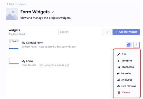 how to manage widgets in a project common ninja