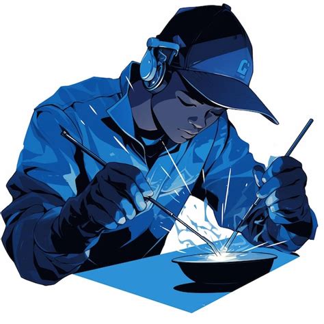 African Man In His Teens Learning To Weld Premium AI Generated Vector