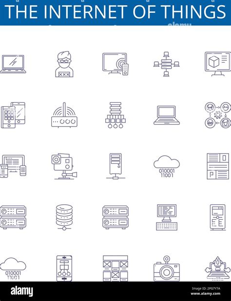 The Internet Of Things Line Icons Signs Set Design Collection Of Iot