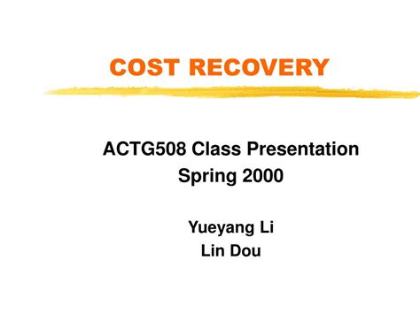 Ppt Cost Recovery Powerpoint Presentation Free Download Id446996