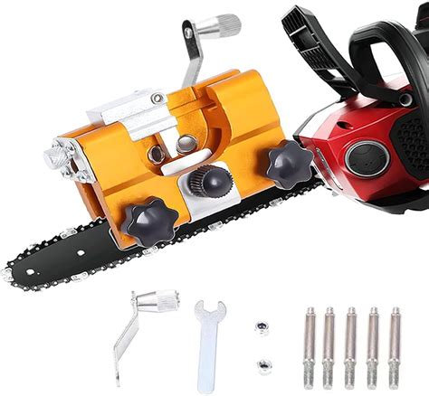 Djioyer Chainsaw Sharpener Portable Chainsaw Chain Sharpening Jig Hand Crank Chainsaw