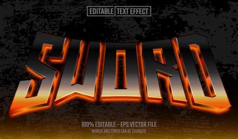Premium Vector Sword Editable Text Effect