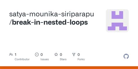 Github Satya Mounika Siriparapubreak In Nested Loops