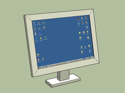 Lcd Computer Monitor Sketchup 3d Model Skp File Download Sketchupbox