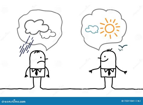 Emotions Optimistic And Pessimistic Royalty Free Stock Image