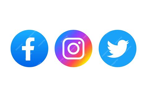 Icono De Facebook Instagram Y Twitter Vector Premium