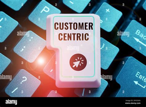 Sign Displaying Customer Centric Business Concept Process Of Looking After Customers To Ensure