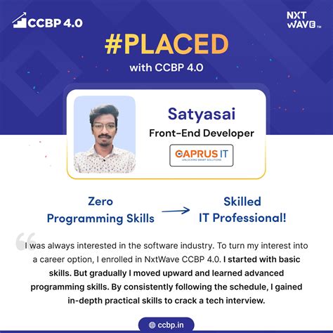 Nxtwave Satyasai Satyavarapu Is An Mba Graduate To Learn Industry Ready Skills He Enrolled