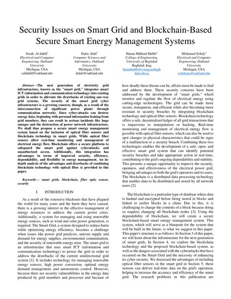 Pdf Security Issues On Smart Grid And Blockchain Based Secure Smart Energy Management Systems
