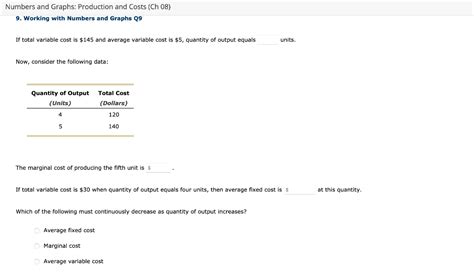 solved numbers and graphs production and costs ch 08 9