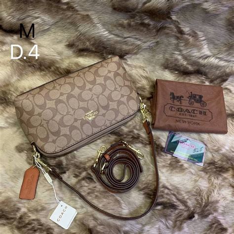 Saleกระเป๋าสะพายข้าง กระเป๋าถือผู้หญิง กระเป๋า โค้ช กระเป๋า 2 ช่องซิป สวยๆ ขนาด 9 นิ้ว