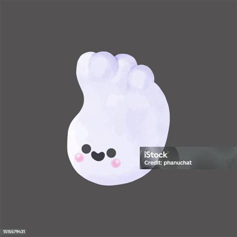 작고 귀여운 유령 해피 할로윈 수채화 할로윈 무서운 유령 괴물 만화 으스스한 캐릭터 트릭 또는 검은 배경 벡터 그림에 고립된