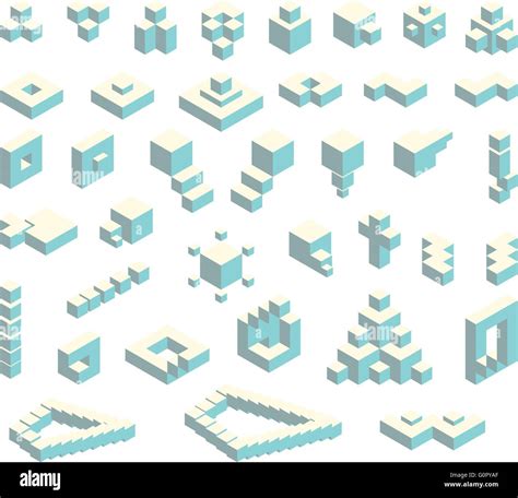 Isometric Cubes Set Stock Vector Image And Art Alamy