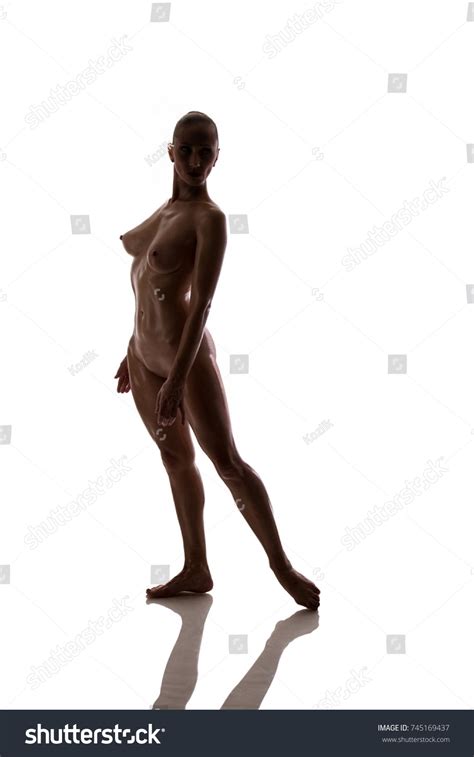 Naked Woman Posing Against White Background Stock Photo Shutterstock