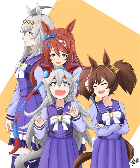 Oguri Cap Tamamo Cross Super Creek And Inari One Umamusume Drawn