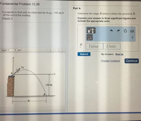 Solved A Projectile Is Fired With An Initial Velocity Of V A Chegg
