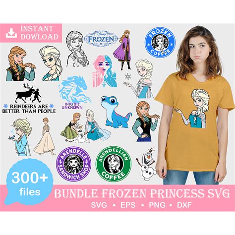 300 Frozen Svg Bundle Anna Svg Elsa Svg Disney Princess S Inspire Uplift