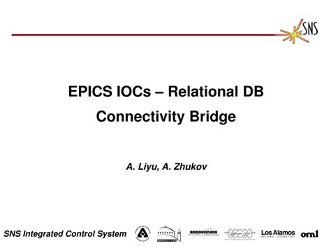 Ppt Epics Iocs Relational Db Connectivity Bridge A Liyu A Zhukov