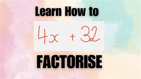 Maths How To Factorise Maths Uk Youtube