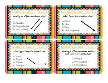 Geometry Review Task Cards Lines Angles Points Rays And Segments