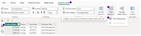 Power Bi Grouping And Binning Using Data Groups Purple Frog Systems