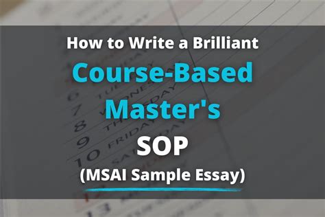 How To Write A Brilliant Course Based Masters SOP MSAI WriteIvy