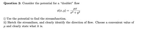 Solved Question 2 Consider The Potential For A Doublet Chegg Com