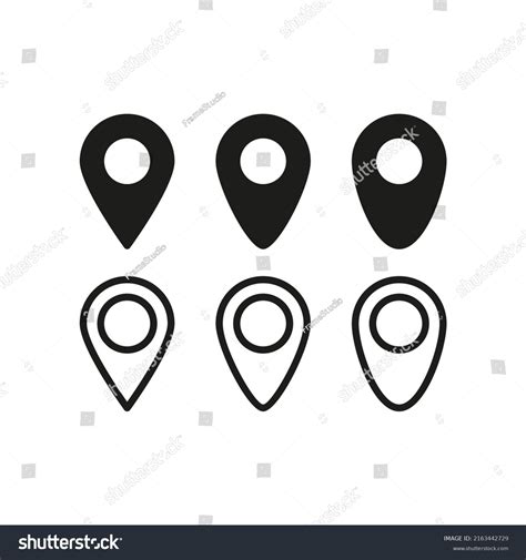 Pointer Set Icon Geolocation Route Location Stock Vector Royalty Free 2163442729 Shutterstock