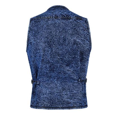 Mannen Vest Denim Vest Jas Diepe Blauwe Mannelijke... – Grandado