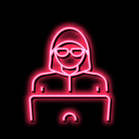 Hacker Work At Laptop Color Icon Vector Illustration 20378445 Vector Art At Vecteezy