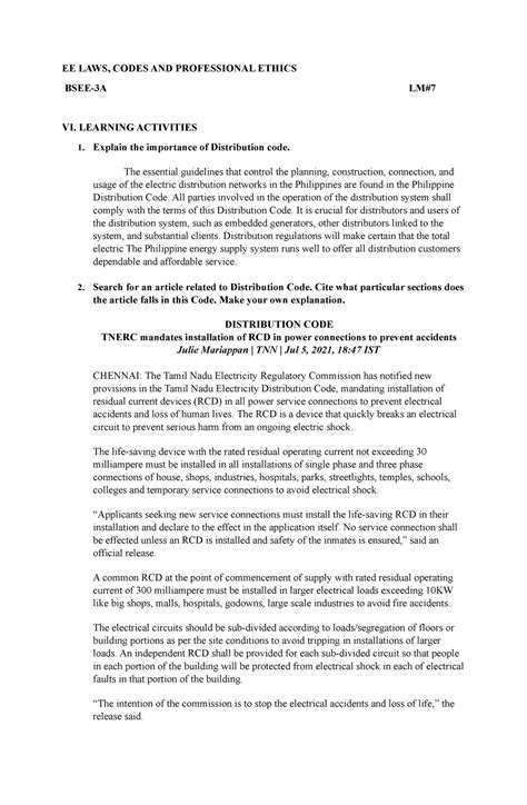 LM EE LAWS CODE AND Professional Ethics EE LAWS CODES AND