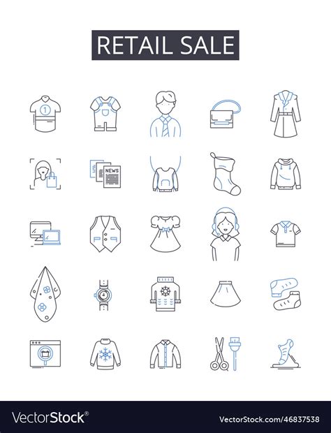Retail Sale Line Icons Collection Accommodation Vector Image