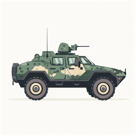 Military Armored Vehicle Illustration Premium Ai Generated Image