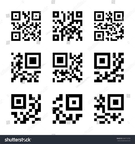 Simplified Qr Code Icon Set Vector Stock Vector Royalty Free 384715750 Shutterstock